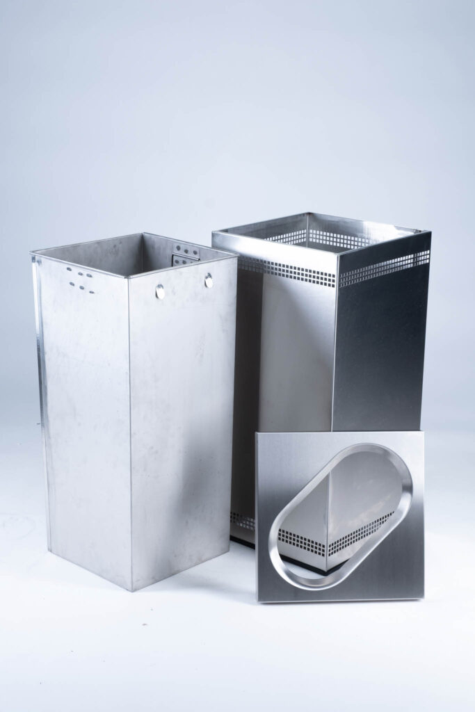 Open-Top Waste Container in Stainless Steel