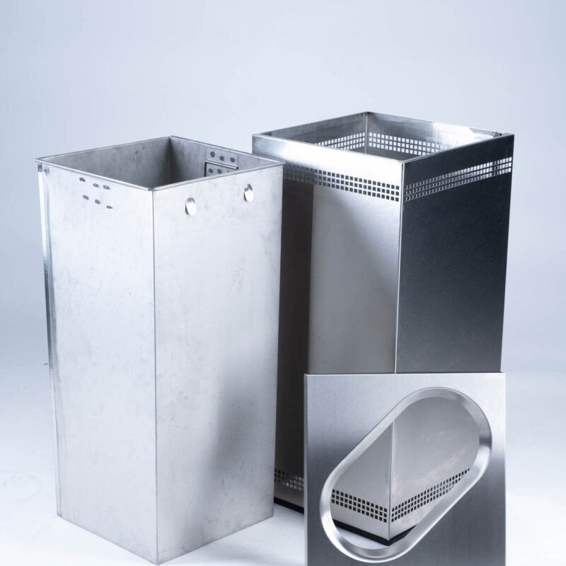 Open-Top Waste Container in Stainless Steel