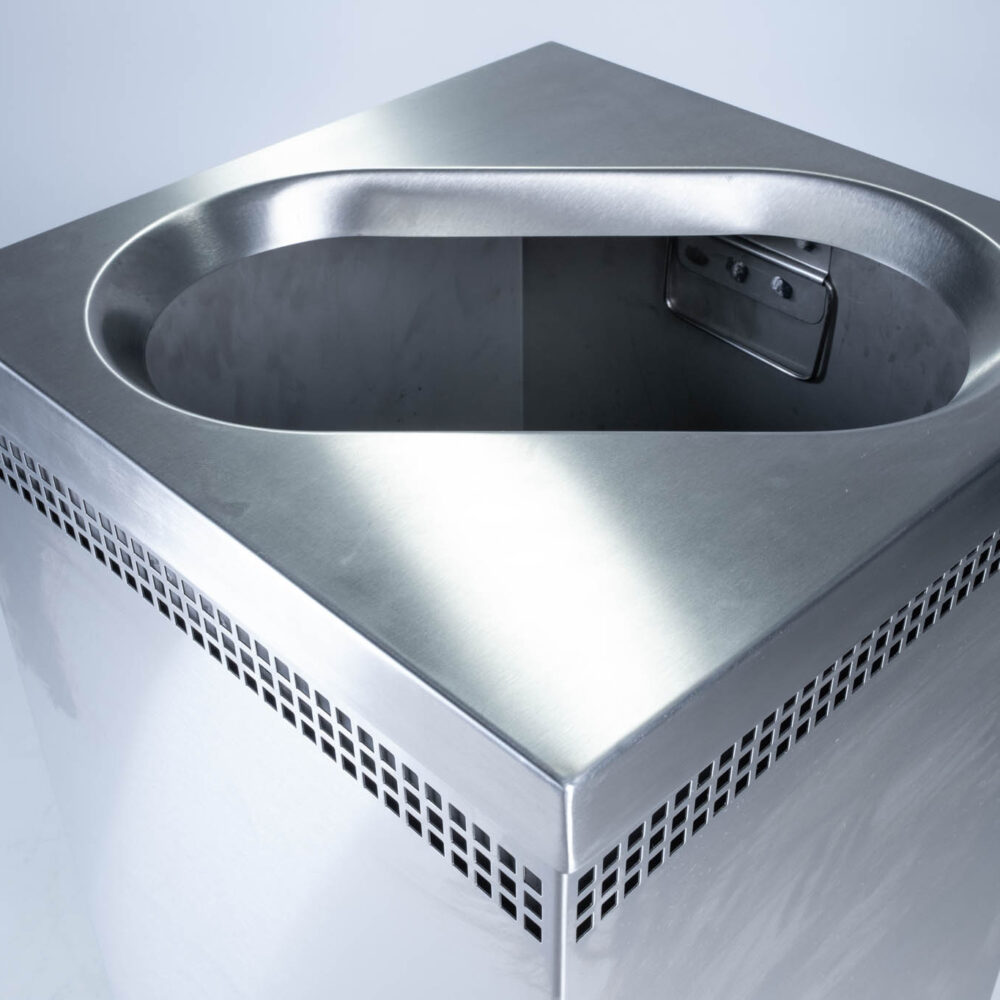 Open-Top Waste Container in Stainless Steel
