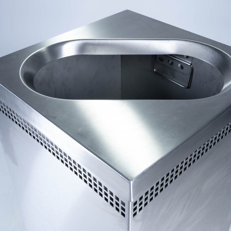 Open-Top Waste Container in Stainless Steel