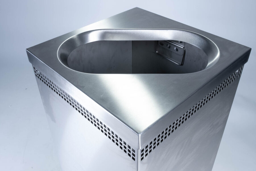 Open-Top Waste Container in Stainless Steel