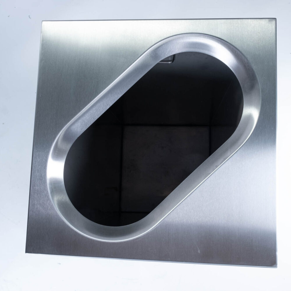 Open-Top Waste Container in Stainless Steel